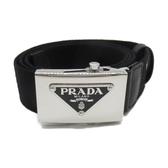 Prada | Accessories | Prada Belt Black Leather Canvas 2cn85zslf000200 ...